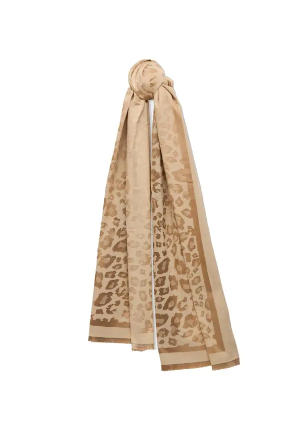 JAMES LAKELAND Neutrals Leopard Scarf - Beige