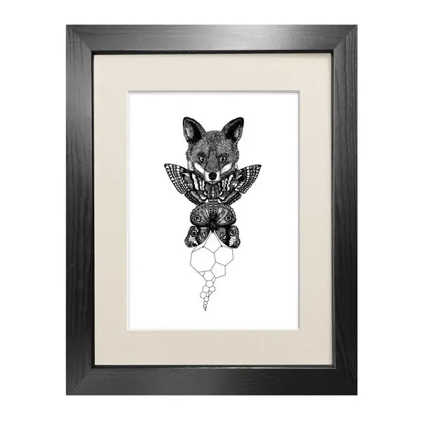 EMILY CARTER The Fox Fine Art Print A3 - Black