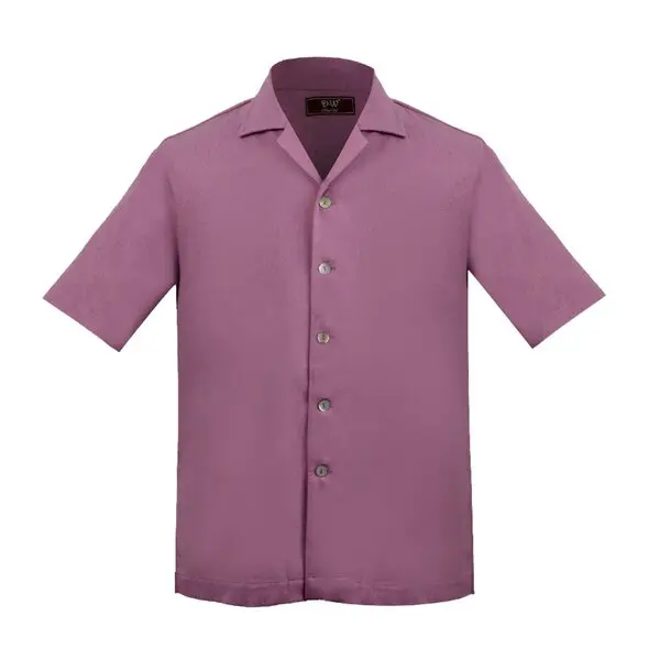 DAVID WEJ Kingston Linen Blend Shirt Rouge - Pink