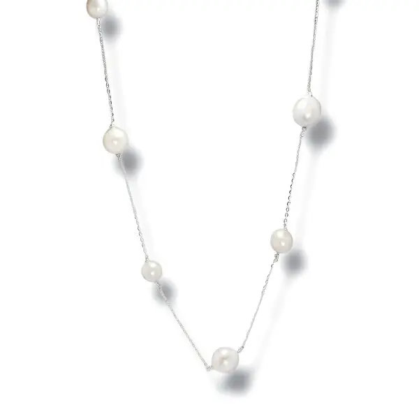 NINEMOO White / Silver Silver Luminous Pearl Necklace - White/silver