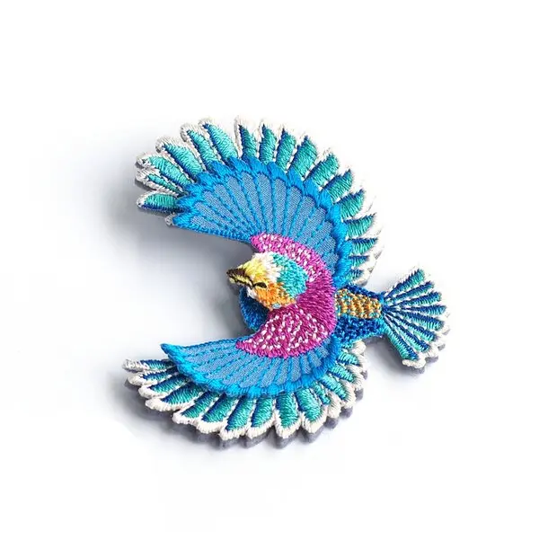 NANA WATANABE Bird Embroidery Brooch - Blue