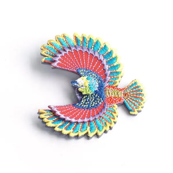 NANA WATANABE Bird Embroidery Brooch - Yellow