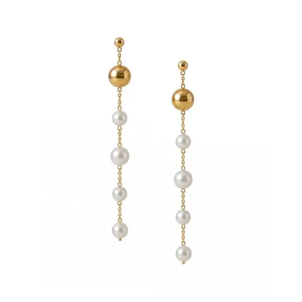 JAREDJAMIN Nora Dangle Pearl Earrings - White