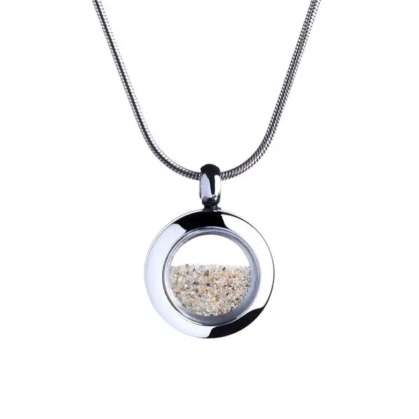 MY LITTLE NATURE Brown / Neutrals / Silver Tiny Necklace With Natural Beach Sand Vacation - Brown/silver