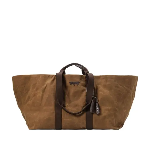 GET THE GALLOP Hay Bag Large Waxed Canvas Light - Brown