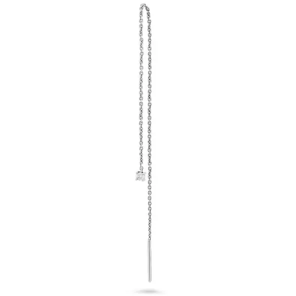 ZOHREH Diamond Threader Stud Earring 9k White Gold - Silver