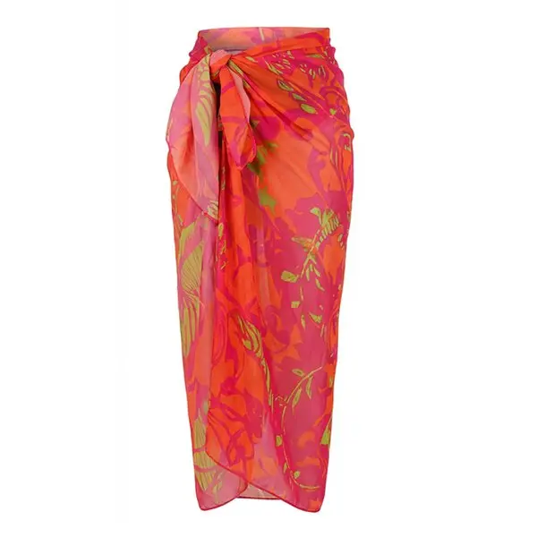 Loveist Store Orneta Abstract Print Sarong Pareo - Pink