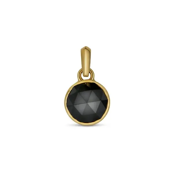RAHUL'S JEWELS Black / Gold Sanctum Orb Pendant -14 Karat Gold With Genuine Black Diamond - Black/gold
