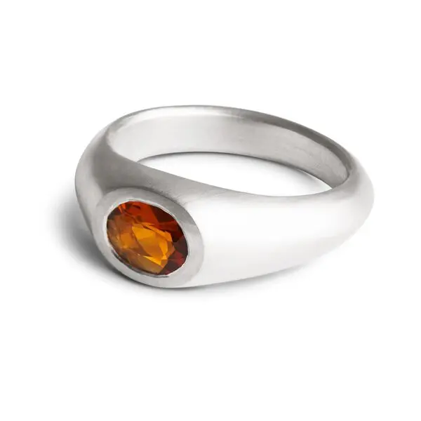 KASUN LONDON Signet Ring & Citrine - Silver