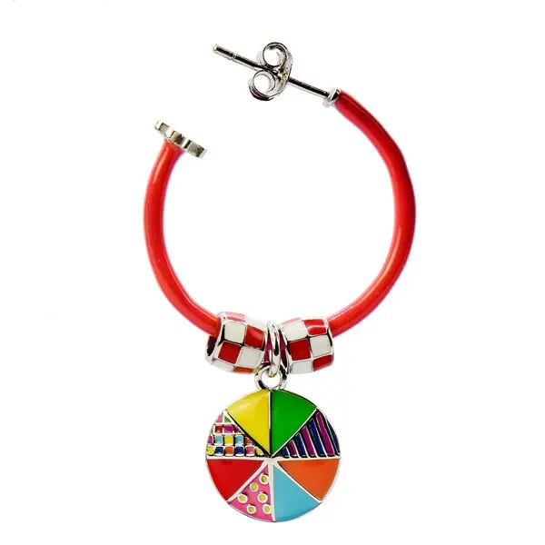 PINNOLE White / Red Take A Chance On Myself Earring Mix Single - White/red