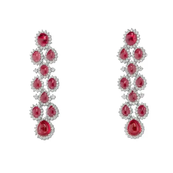 MERAKI BY RASHMI BAJAJ Elise De Boucles Hot Cubic Zirconia Chandelier Earrings - Pink