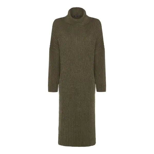CARA & THE SKY Joey Midi Dress Khaki - Green