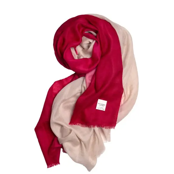 BEL CASHMERE Light Cashmere Foulard In Degraded - Red