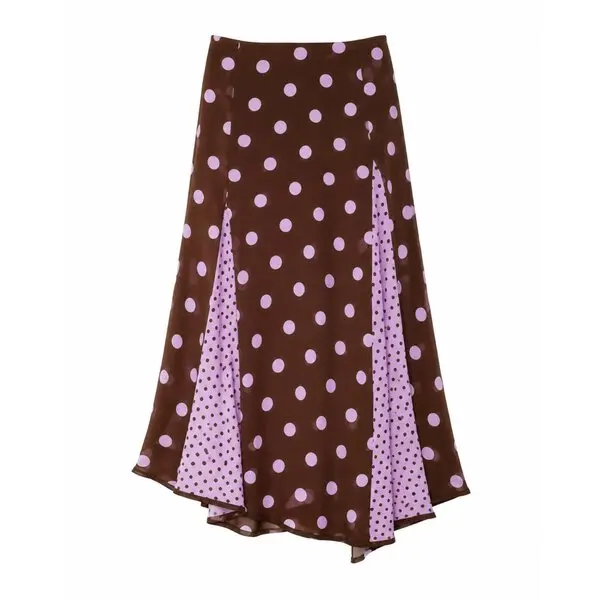 Mind Traveler Jia And Pink Polka Dot Skirt - Brown