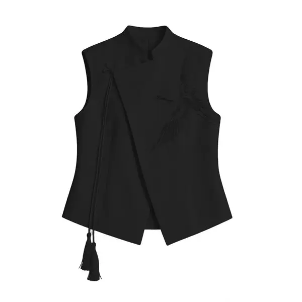 SILKINC Jinghong Swan Goose Waistcoat - Black