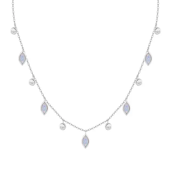 KAMARIA Purple / Silver Drops Of Spring Opal Necklace Lavender Silver - Purple/silver