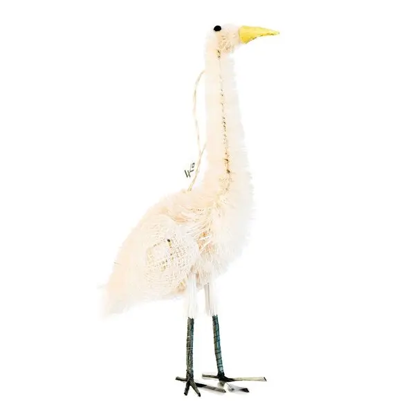 Likhâ Set Of Three Bottlebrush Ornat Heron - White