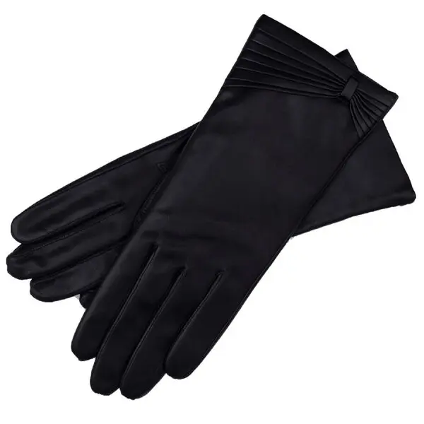 1861 GLOVE MANUFACTORY Varese Leather Gloves In Nappa Leather - Black