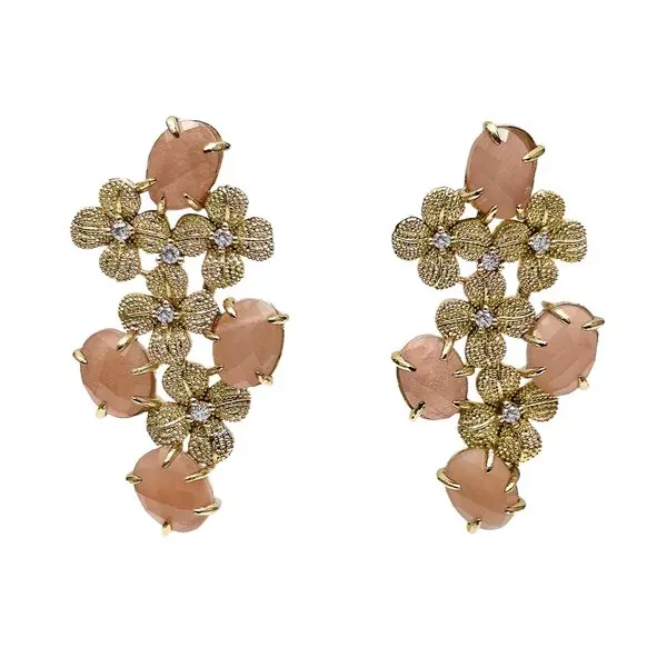 FARRA Flower Agate Statet Earrings