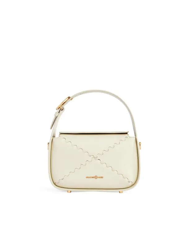 ORANGE CUBE Classic Mosaic Box Bag Pearl - White
