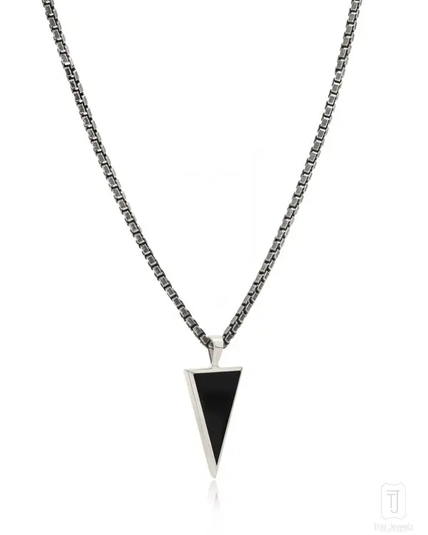THE JEWELZ Silver / Black Elets Black Onyx Silver Pendant - Silver/black