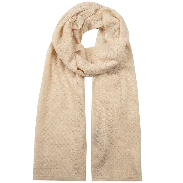 MOHAIR&ANGORA Neutrals Diamond Shawl - Beige