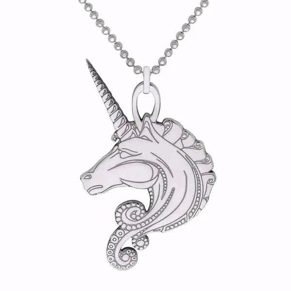 CARTERGORE Medium Unicorn Pendant Necklace - Silver