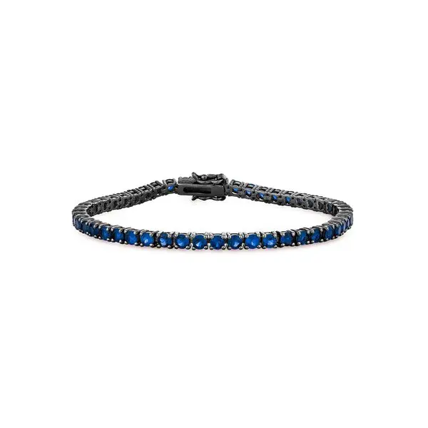SALLY SKOUFIS Black / Blue Rebel Bracelet With Made Sapphire In Premium Black Rhodium - Black/blue