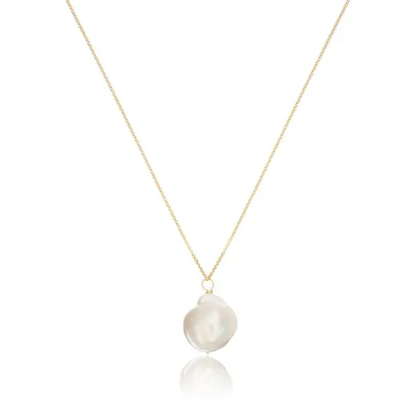LILY & ROO Large Baroque Pearl Necklace - Gold