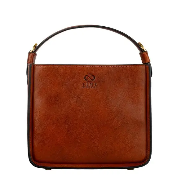 TIME RESISTANCE Leather Handbag In Cognac Alms For Oblivion - Brown
