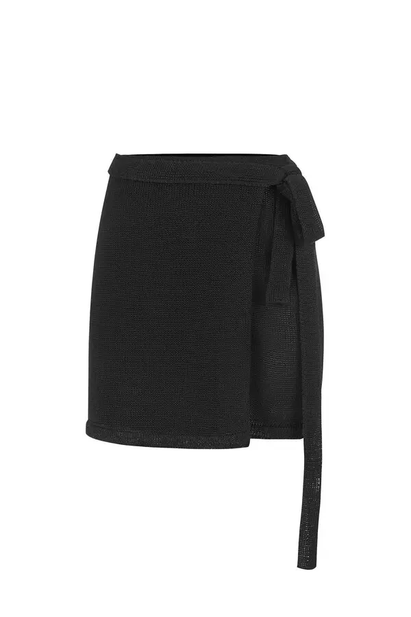 SALANIDA Mare 100% Linen Wrap Skirt - Black