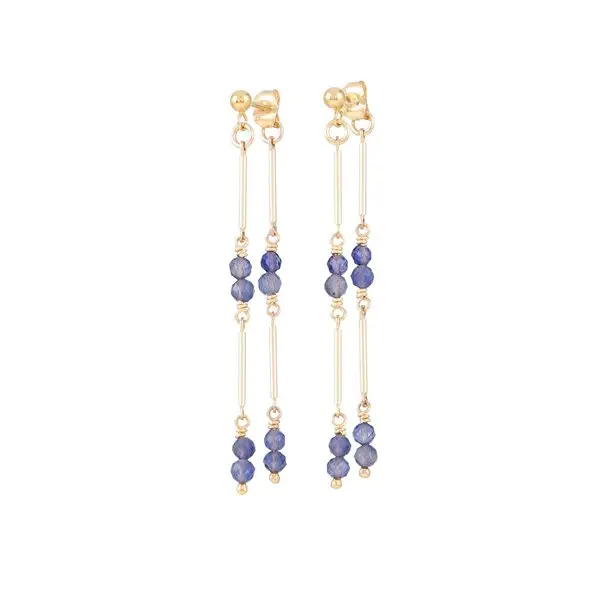 INARI JEWELLERY Bamboo Vine Earrings Iolite - Grey