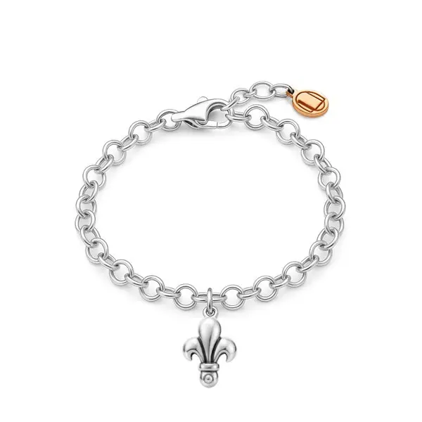 UNALOE Sterling Bracelet With Florence Lily Charm – Elegant Jewelry - Silver