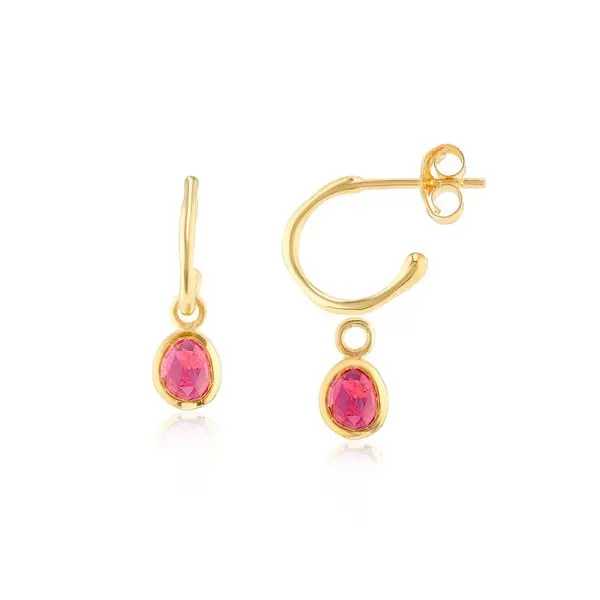 AUREE JEWELLERY Hampton Ruby & Gold Vermeil Gemstone Earrings - Red
