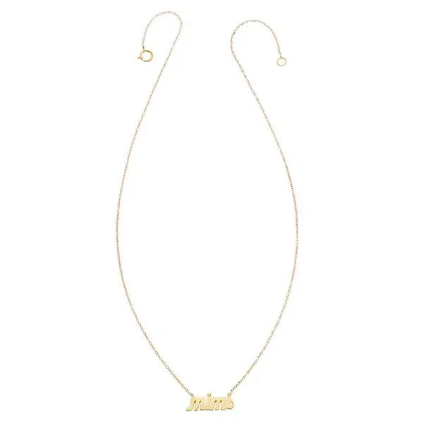 HEATHER HAWKINS Mimi Lowercase Script Fourteen Karat Yellow Grandmother Fine Jewelry Necklace - Gold