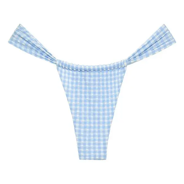MONTCE Peri Micro Gingham Sandra Bikini Bottom - Blue
