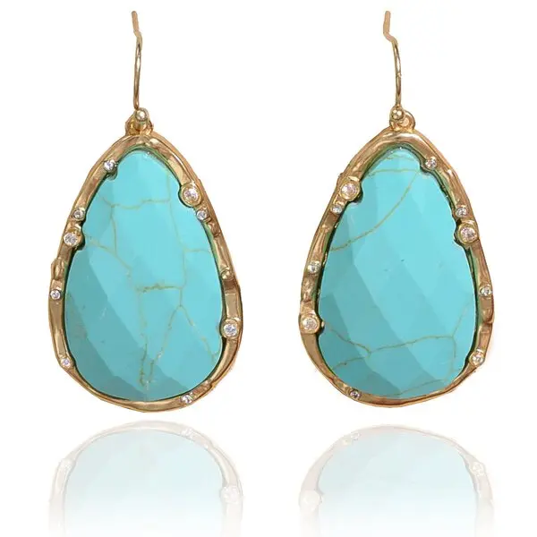 RARE MATTERS JEWELRY Timeless Nature's Beauty Teardrop Earrings Turquoise - Blue