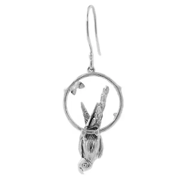 LEE RENEE Parakeet Earring – Large, Upside Down - Silver