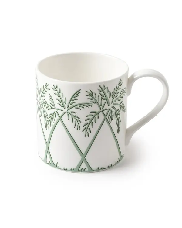 PINK HOUSE Fine Bone China Mug Palms - Green