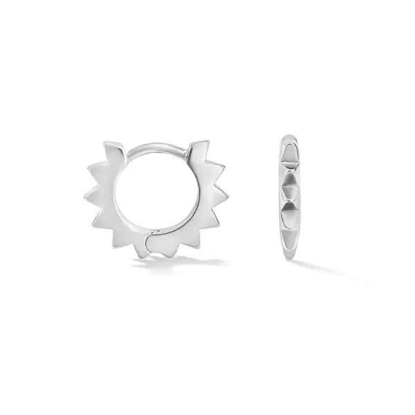 DOWER & HALL Star Huggie Hoops In Sterling - Silver