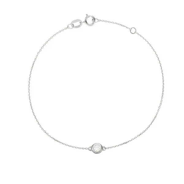 LILY & ROO Solid White Gold Floating Diamond Bracelet - Silver