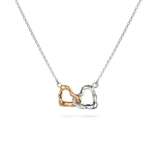 LULU AND BOO JEWELLERY Silver / Gold Molten Heart Infinity Necklace Silver And Nine Carat Gold - Silver/gold