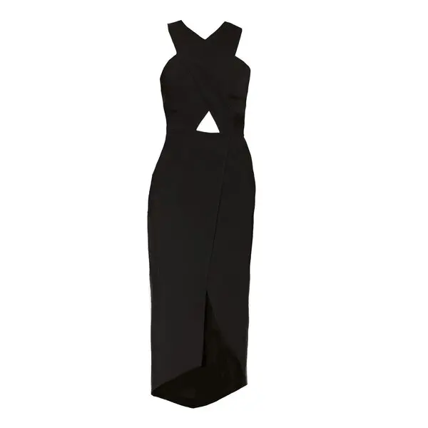 MIRIMALIST Revolve Midi Dress - Black