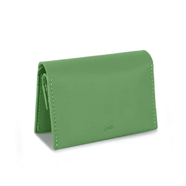 GODI. Handmade Leather Coin & Card Wallet Sea - Green