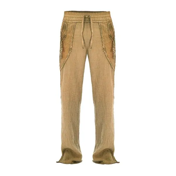 ZHENABIA Tribe Pants Boho Cotton Summer Pants In Desert Sand - Brown