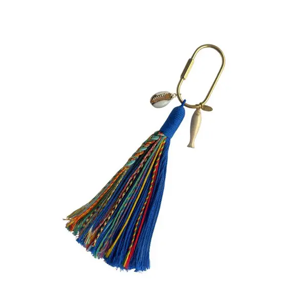 CC JOY STUDIO Gold / Blue Calypso Bag Charm In Blue - Gold/blue