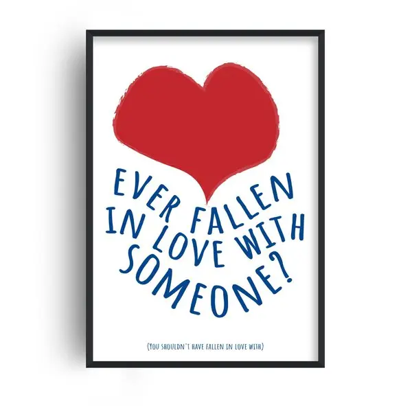 FANCLUB Ever Fallen In Love With Someone Retro Music Giclée Bedroom Art Print A2 - Red
