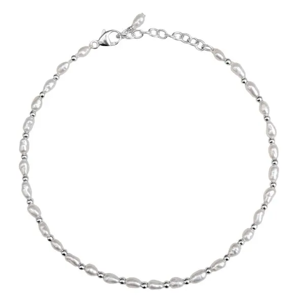 KIRI & BELLE Nina Tiny Pearl And Bead Sterling Bracelet - Silver