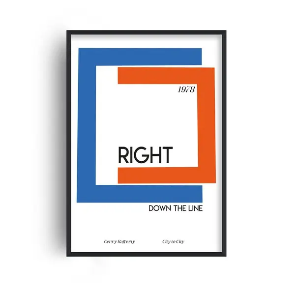 FANCLUB Black / Blue / Red Right Down The Line Giclée Art Print A2 - Black/blue/red