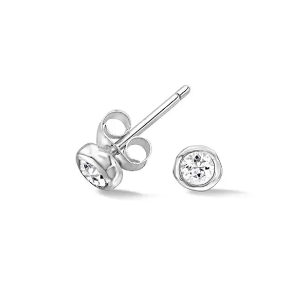 DOWER & HALL White Sapphire Dewdrop Studs In Sterling - Silver